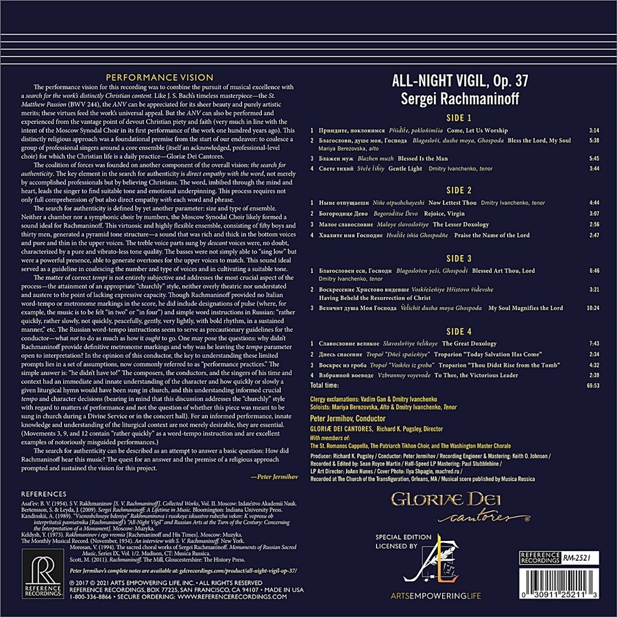 HighFidelity - just music - rachmaninoff - all-night vigil op. 37 (2 x 45rpm lp halfspeed)